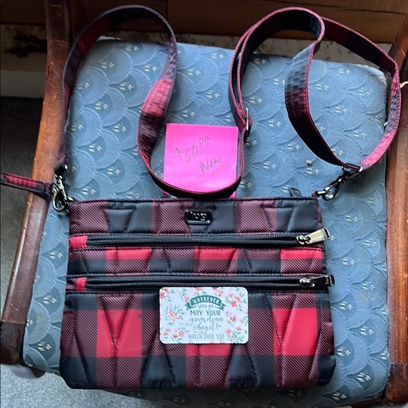 lug | Bags | Lug Red And Black Plaid Crossbody Bag | Poshmark